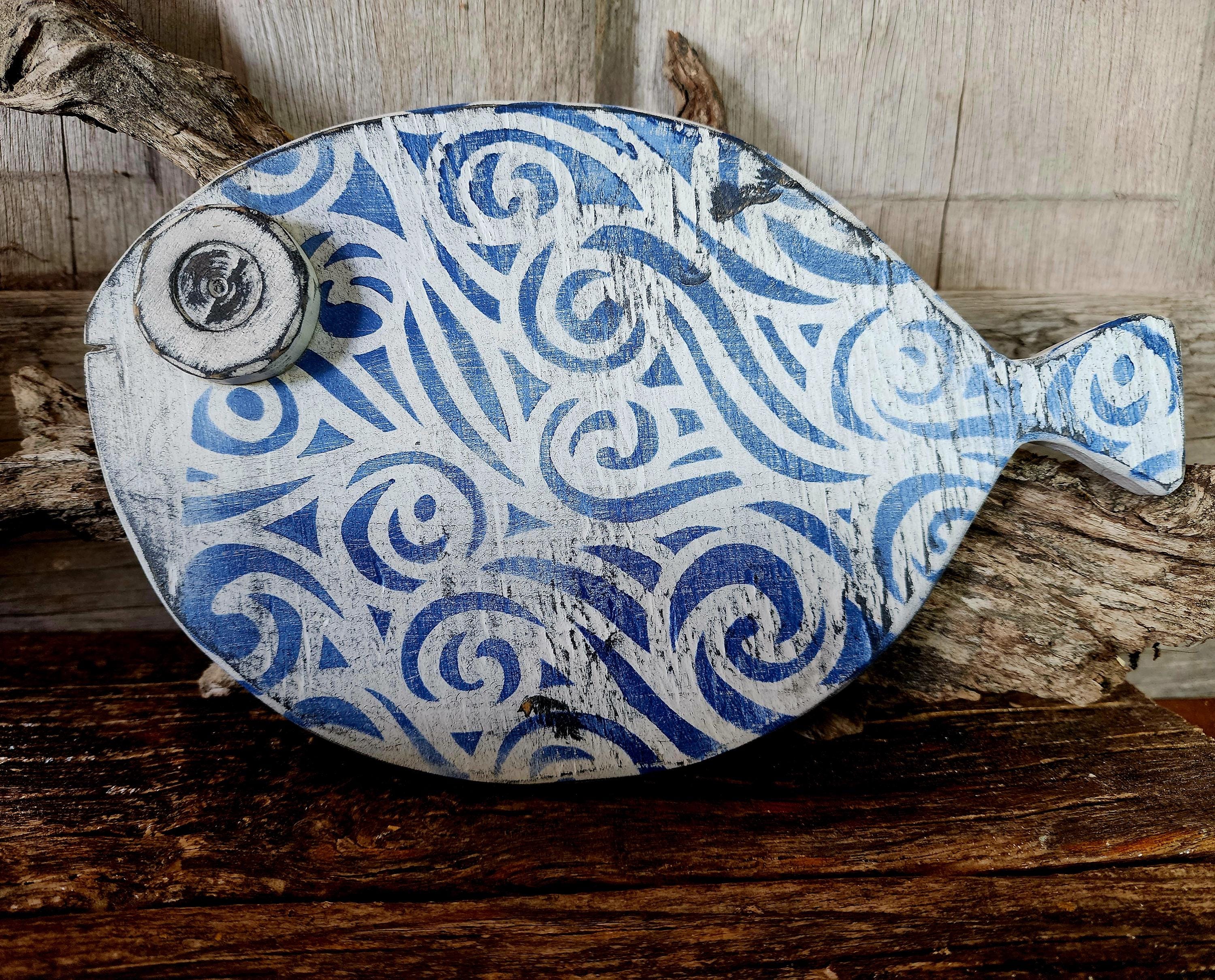 Wooden Fish Art for the Wall, Fish Art, Rustic Wooden Fish, Nautical ...