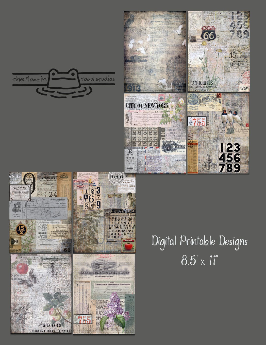 Grunge, Collage Paper, Printable Vintage Paper, Scrapbook Paper ...
