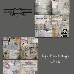 Grunge, Collage Paper, Printable Vintage Paper, Scrapbook Paper ...