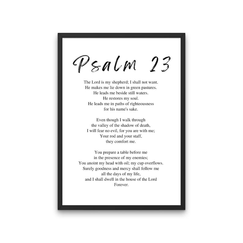 Psalm 23 Scripture Wall Art: Minimalist Christian Decor (digital ...