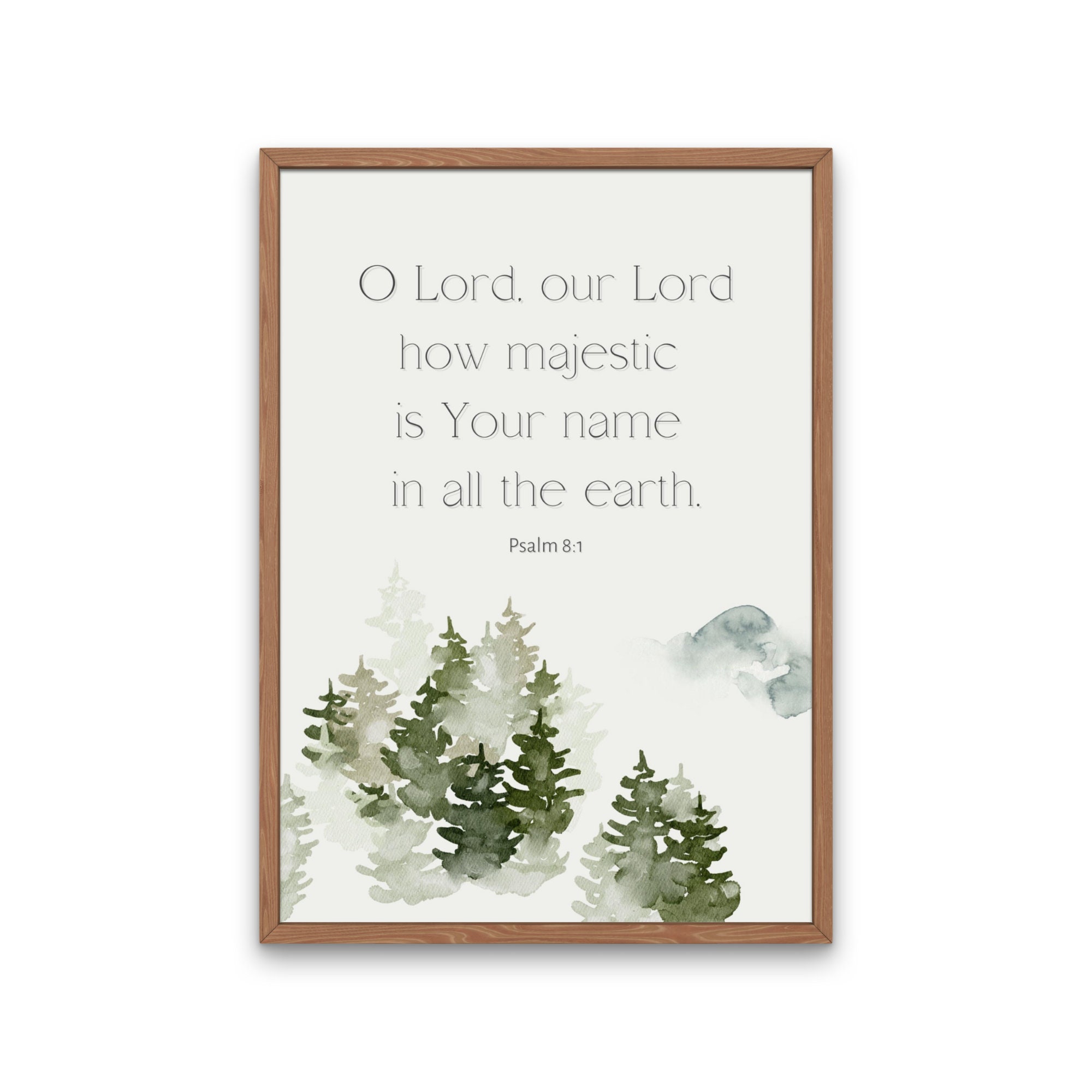 Psalm 8:1 Bible Verse Christian Printable Wall Art, Nature, Modern ...
