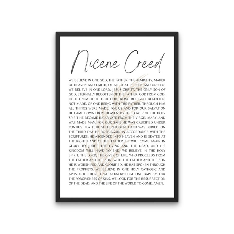Nicene Creed Printable: Minimalist Christian Wall Art (digital Download ...