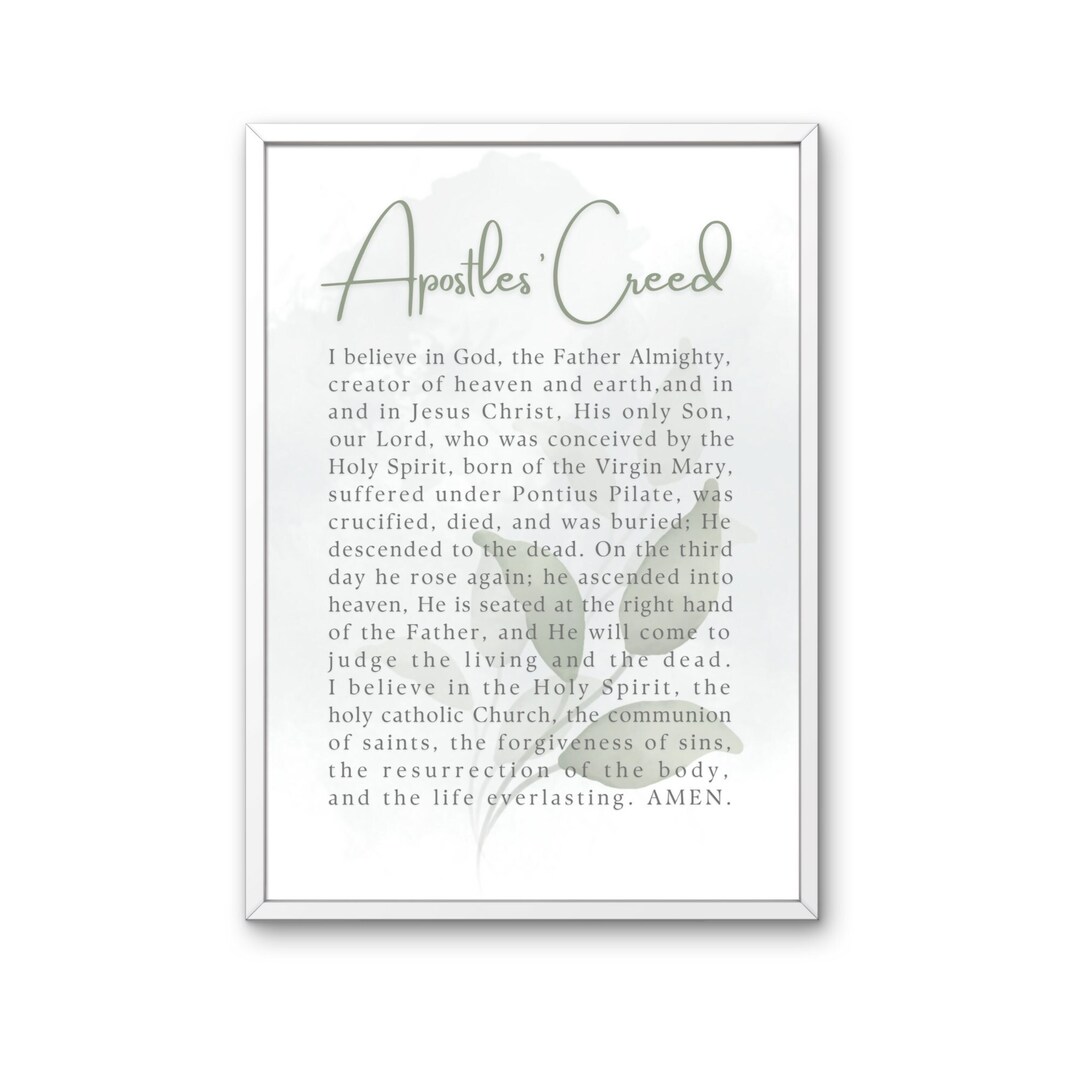 Apostles' Creed Christian Wall Art | Christian Church Liturgy ...
