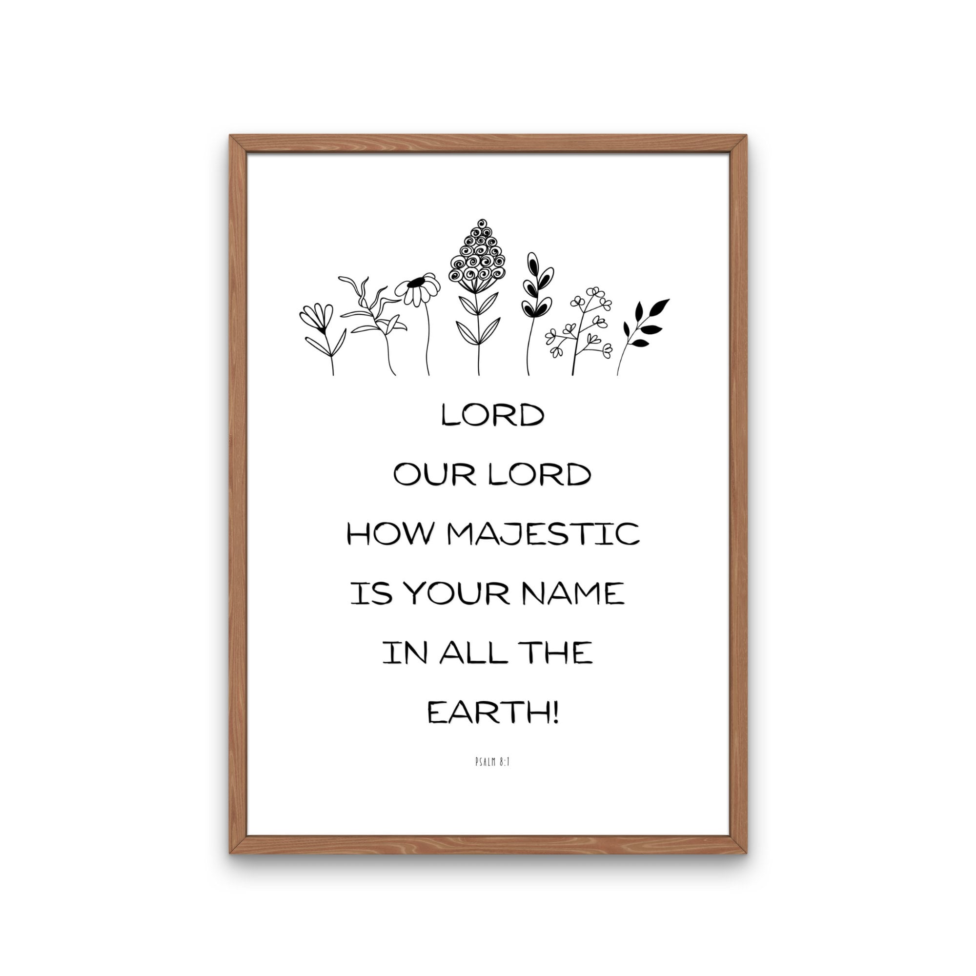 Psalm 8:1 Bible Verse Christian Printable Wall Art Nature Minimalist ...