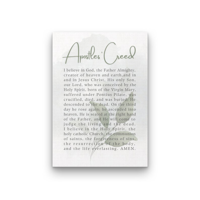 Apostles' Creed Christian Wall Art | Christian Church Liturgy ...