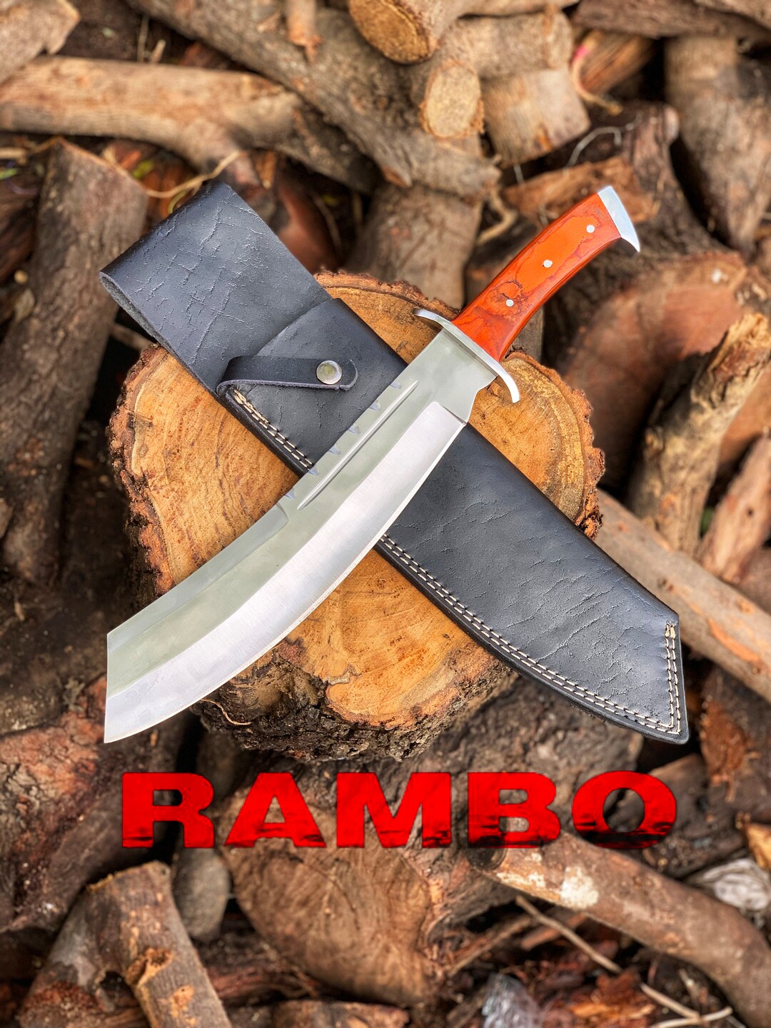 Rambo Machete: Handmade Stainless Steel Movie Replica Knife Heavy Duty ...