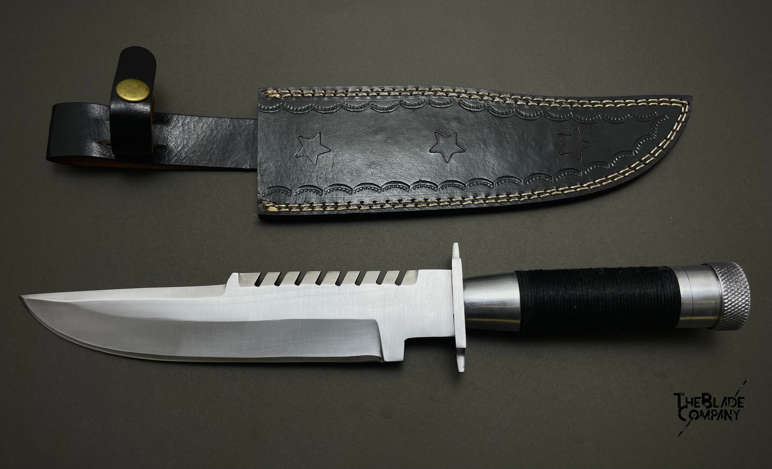 D2 Steel Handmade Rambo Replica Bowie Knife With Leather Sheath Gift ...