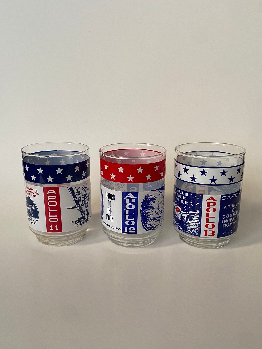NASA Apollo Program Commemorative Cocktail Lowball Tumbler Glasses (set ...