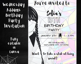 Wednesday Addams Wrapping Paper, Wednesday Addams Birthday, Wednesday ...