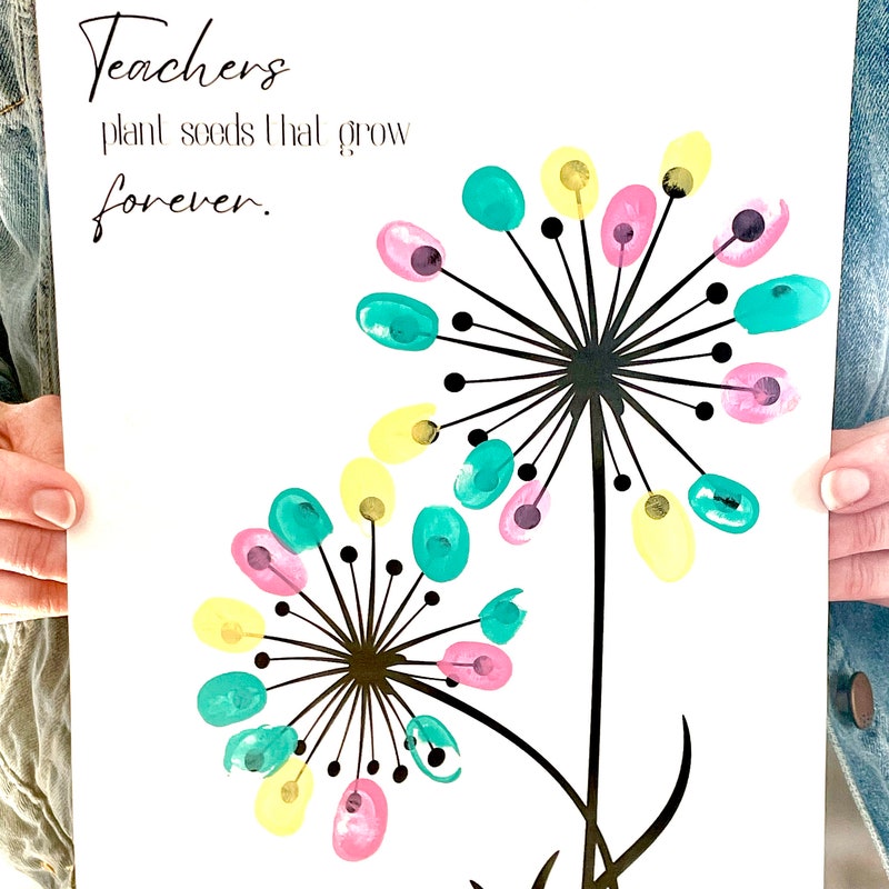 Teacher Fingerprint Art - Etsy