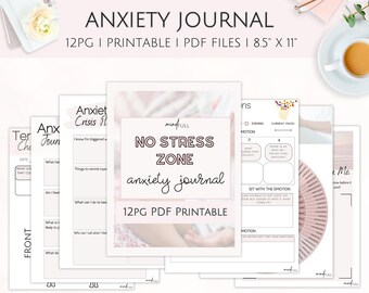 CBT Anxiety Journal Printable, Manage Worries Workbook, Anxiety ...