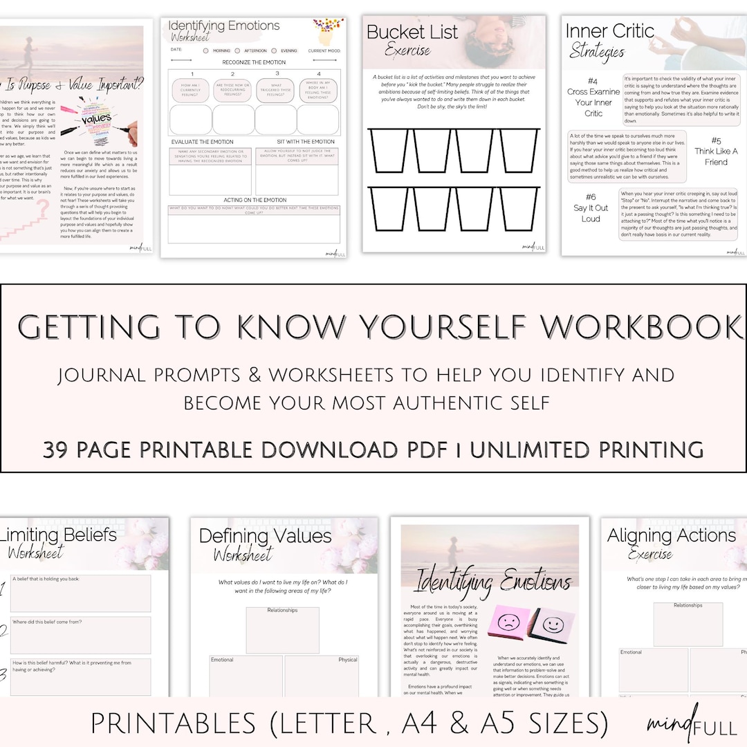 Who Am I Journal: Shadow Work & Self-discovery Prompts PDF Printable - Etsy
