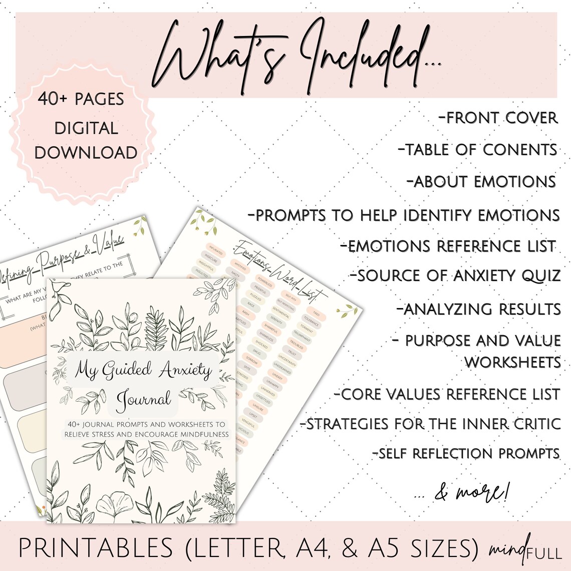Anxiety Relief Printable Worksheets Anti Anxiety Journal - Etsy