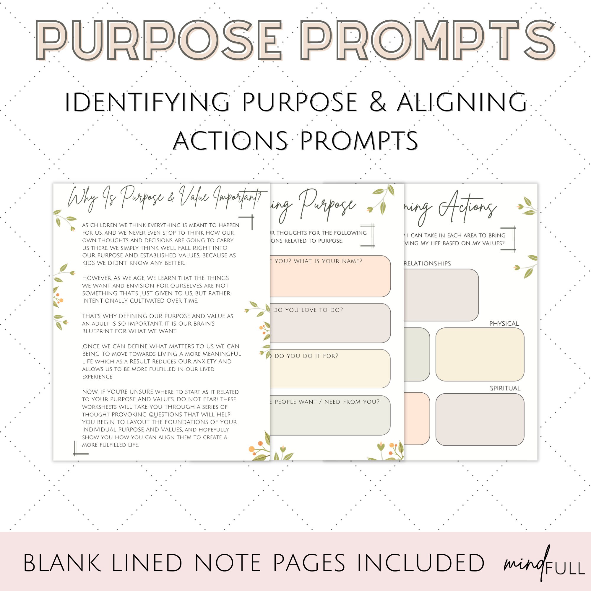 Values Processing, Thought Processing Journal Prompts for Daily Self ...