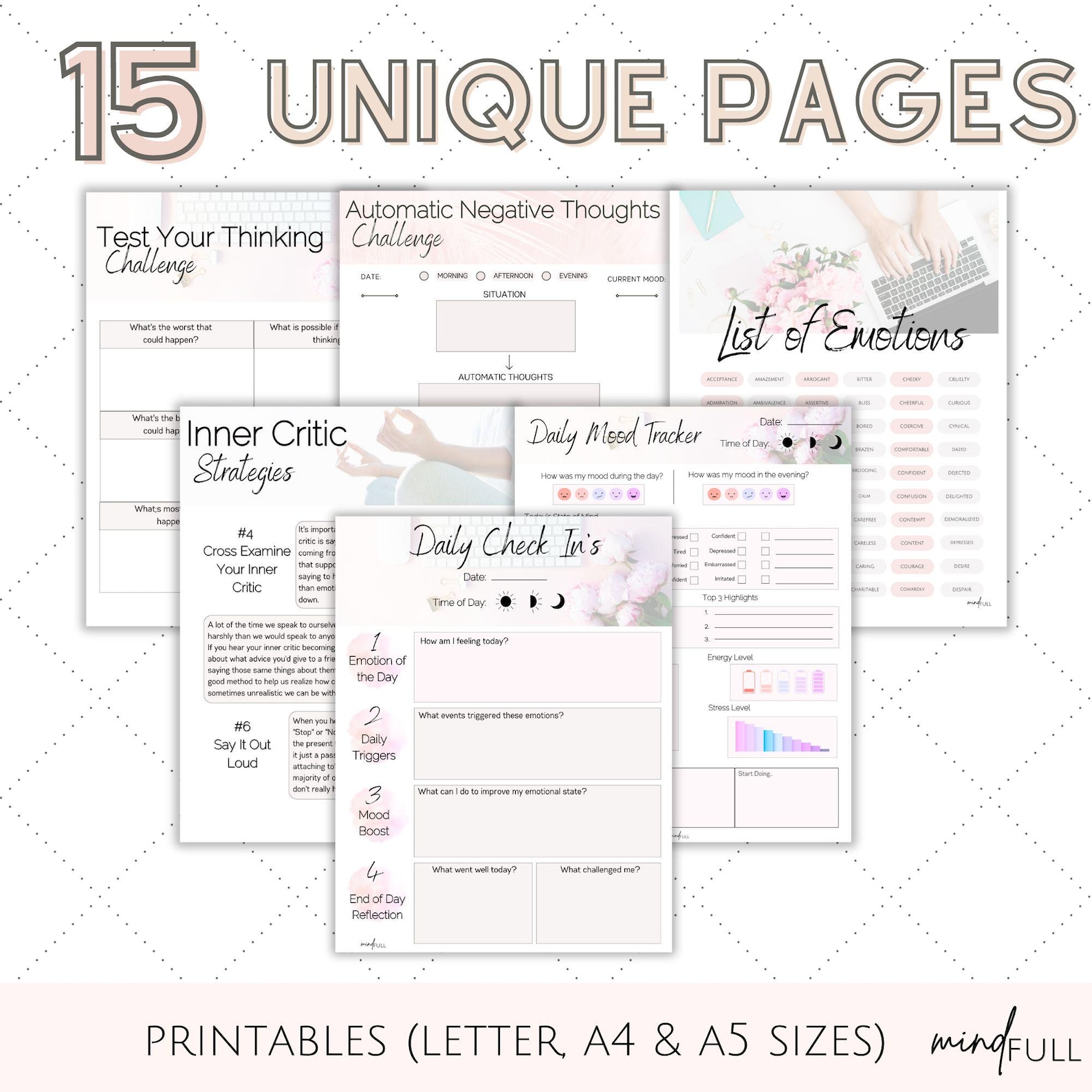 Daily Emotional Check-in Worksheets – Printable Letter Format for ...
