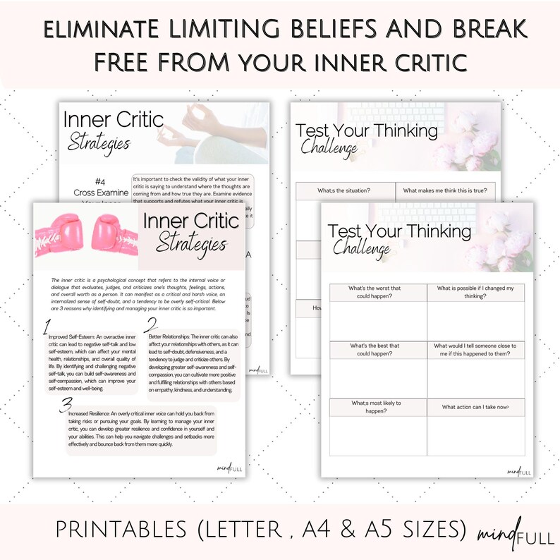 Emotional Check-in Worksheets for Self-care | Feelings Mood Tracker PDF ...
