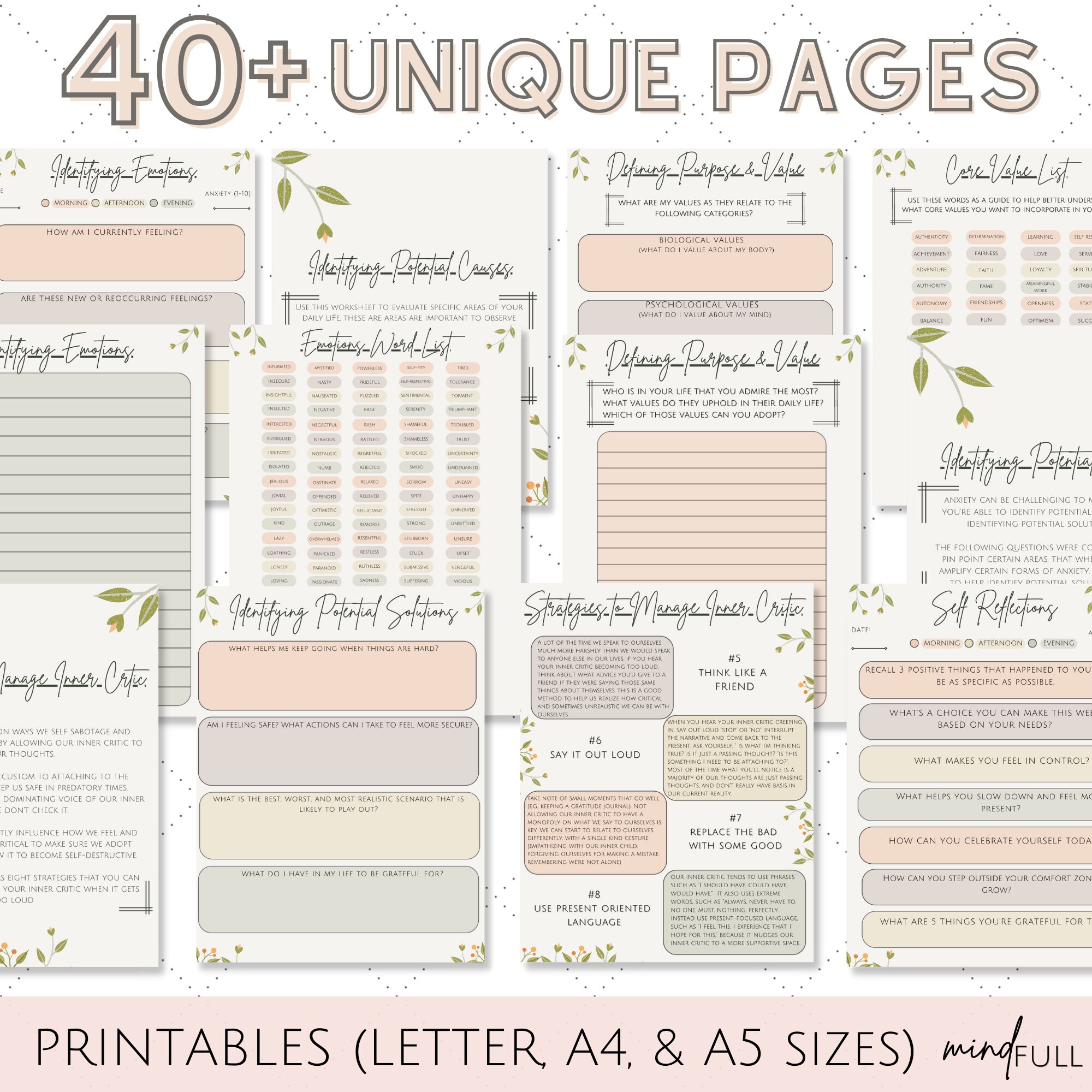 Anxiety Relief Printable Worksheets Anti Anxiety Journal Digital ...