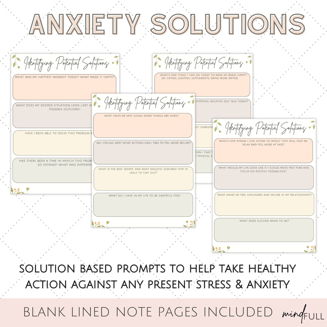 Anxiety Relief Printable Worksheets Anti Anxiety Journal Digital ...