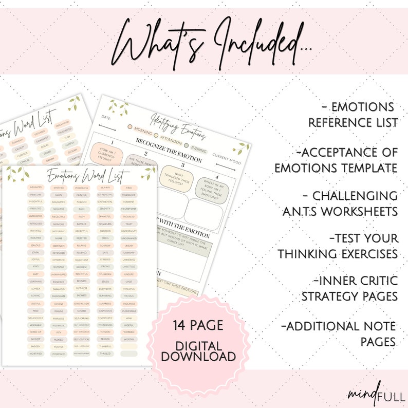 Printable Emotional Support Worksheets Emotional Check-in & Self-care ...