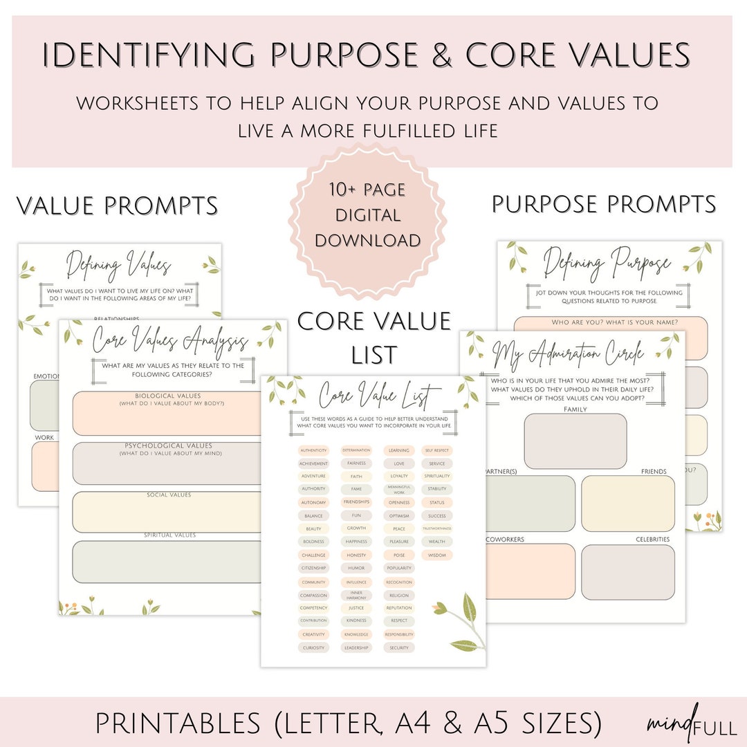 Values Processing, Thought Processing Journal Prompts for Daily Self ...