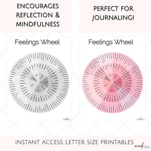 Feelings Wheel Printable: Emotions Chart, Therapy Tools (digital ...