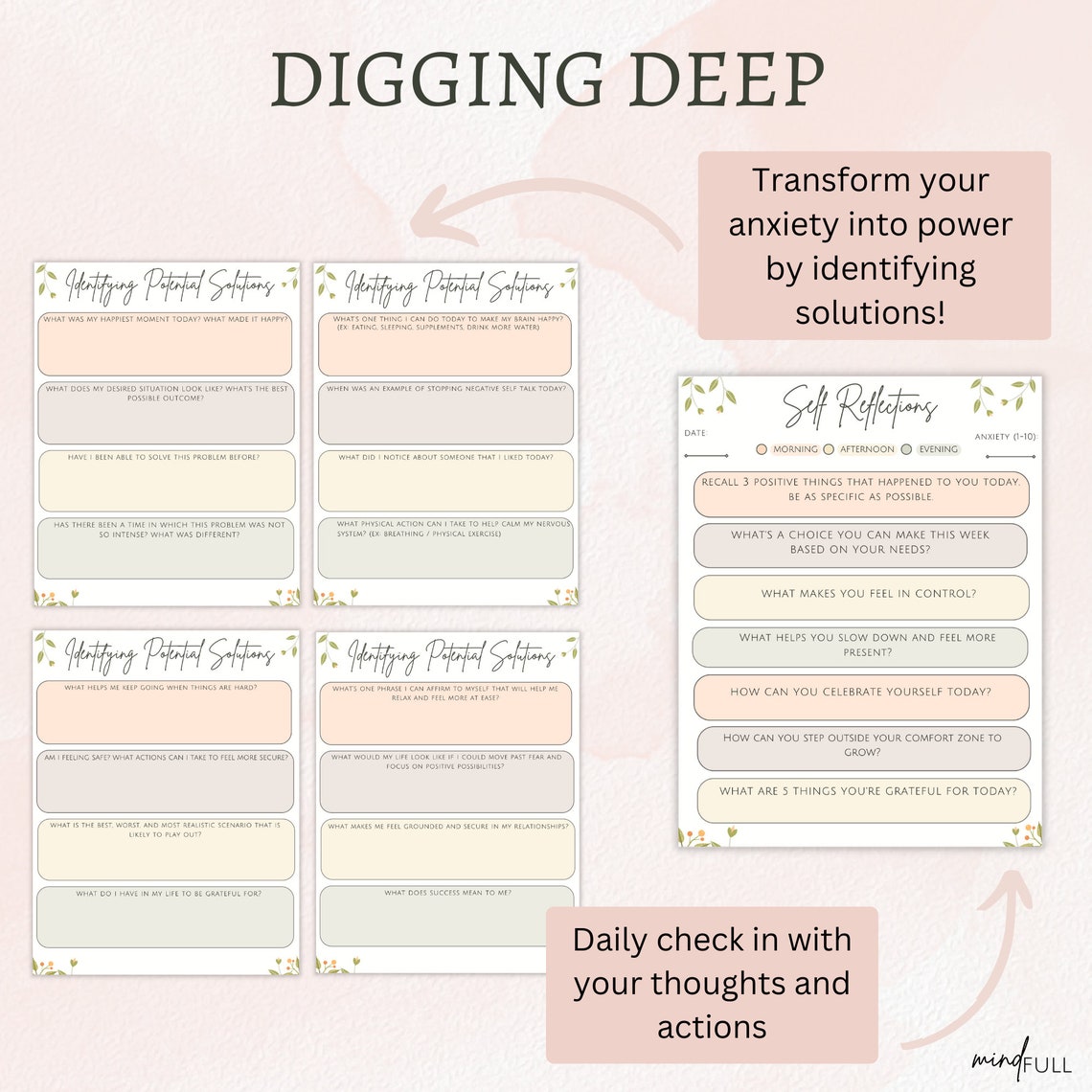 Anxiety Printable Worksheets Self Care Printable Planner - Etsy