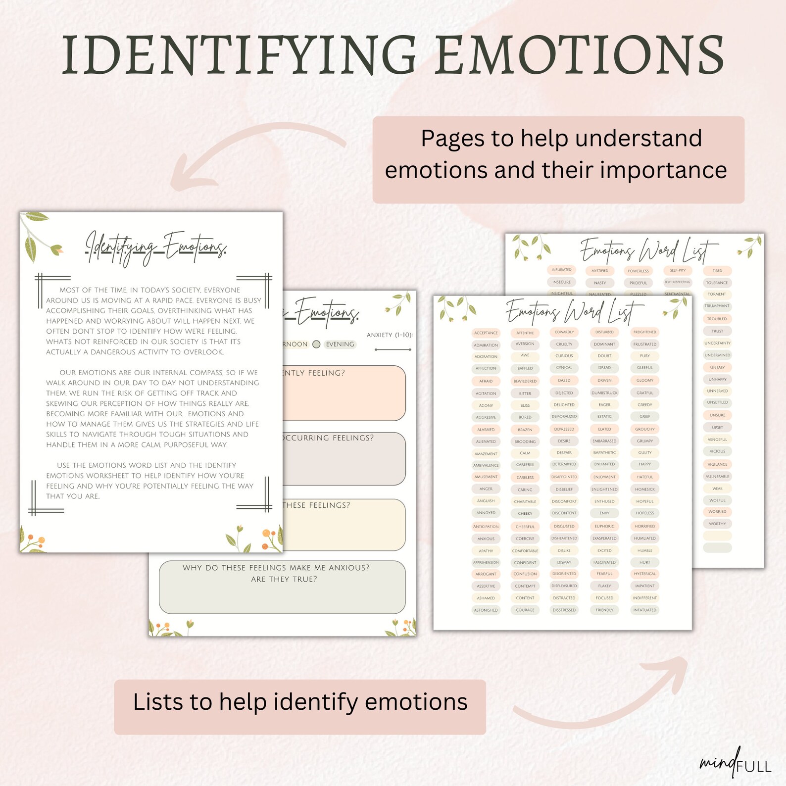 Anxiety Printable Worksheets Self Care Printable Planner Anxiety ...