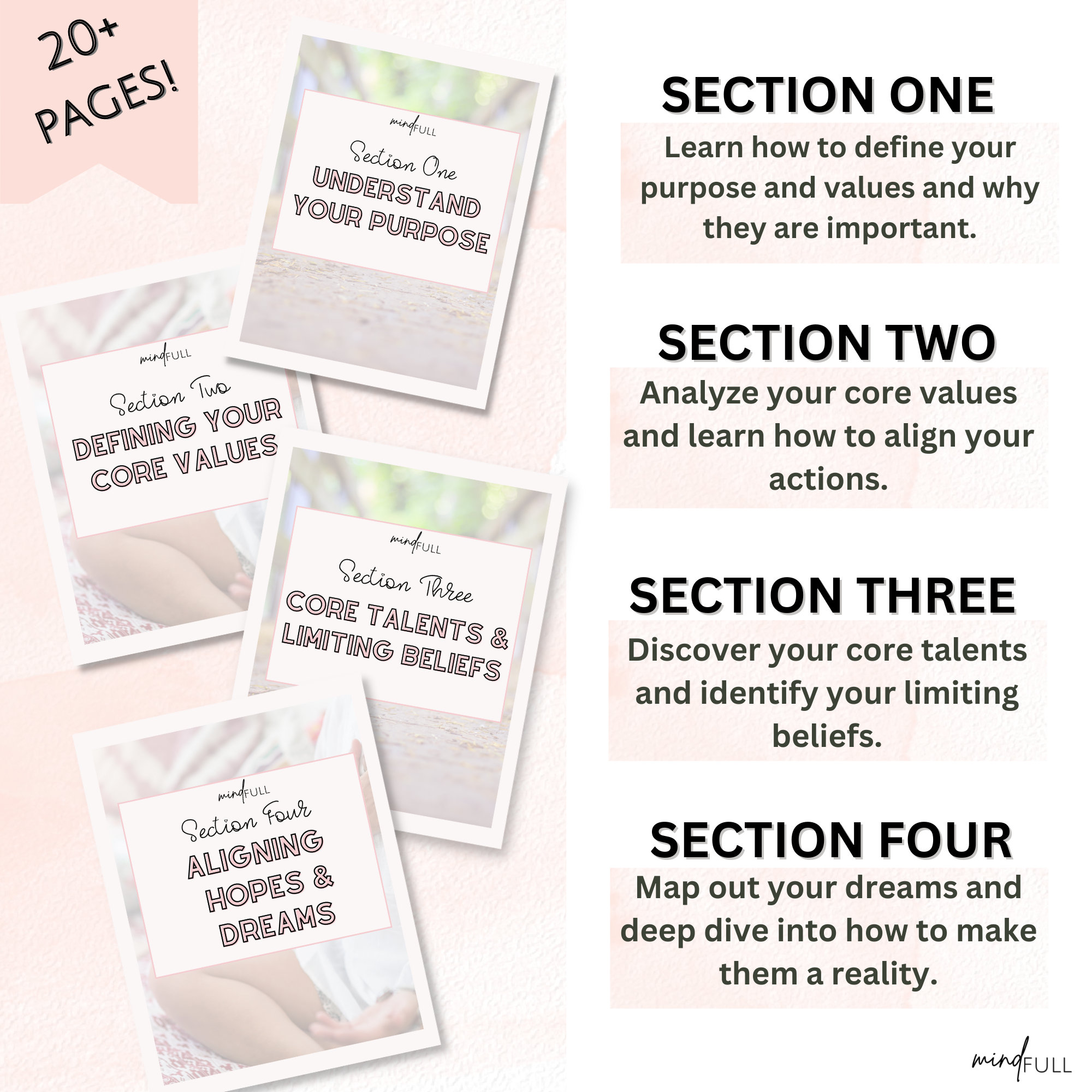 Core Beliefs & Values Workbook – Self-discovery Journal, Life Purpose ...