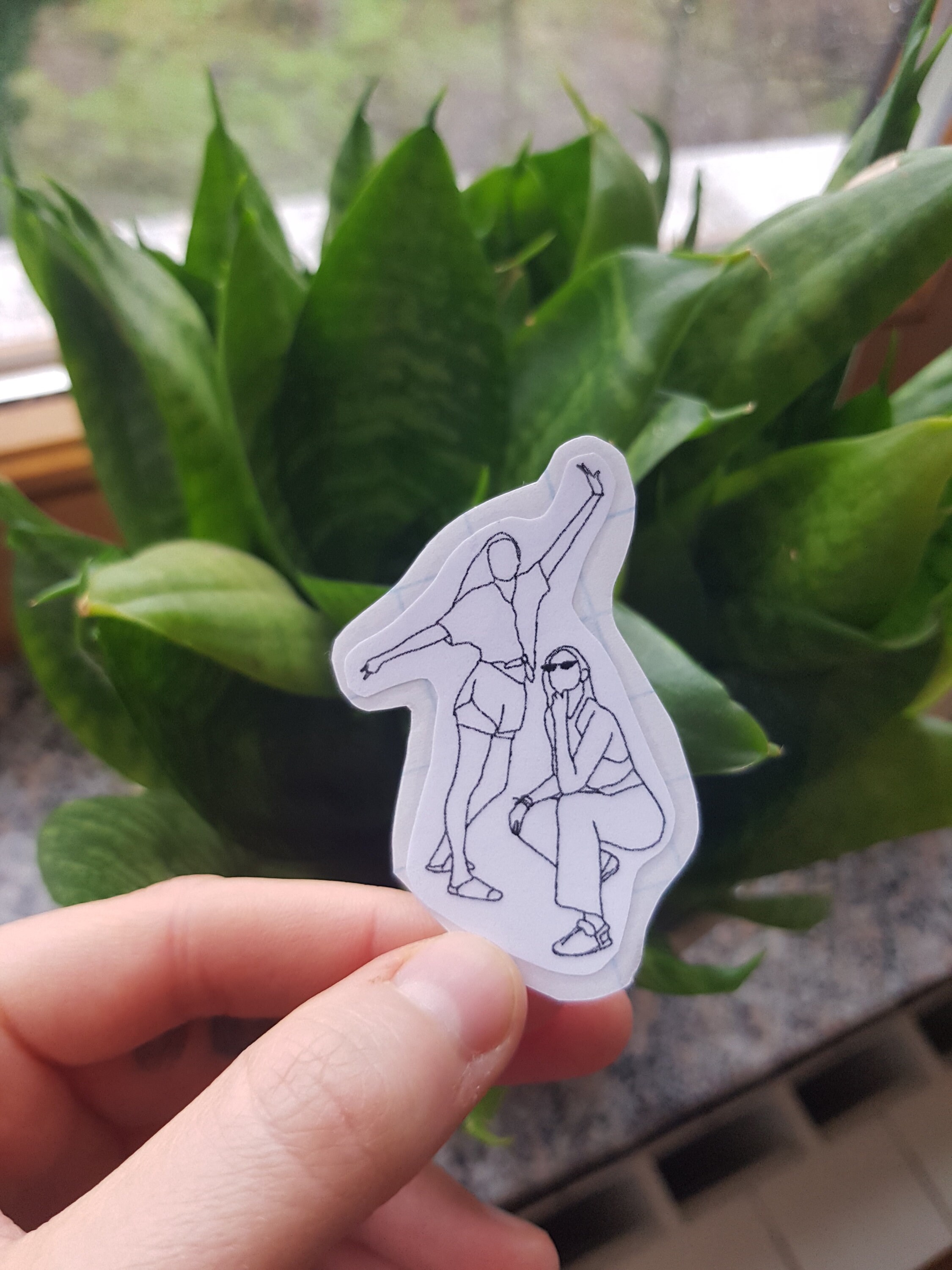 Line Art Custom Stickers Photo-to-sticker Custom Couple Sticker Custom ...