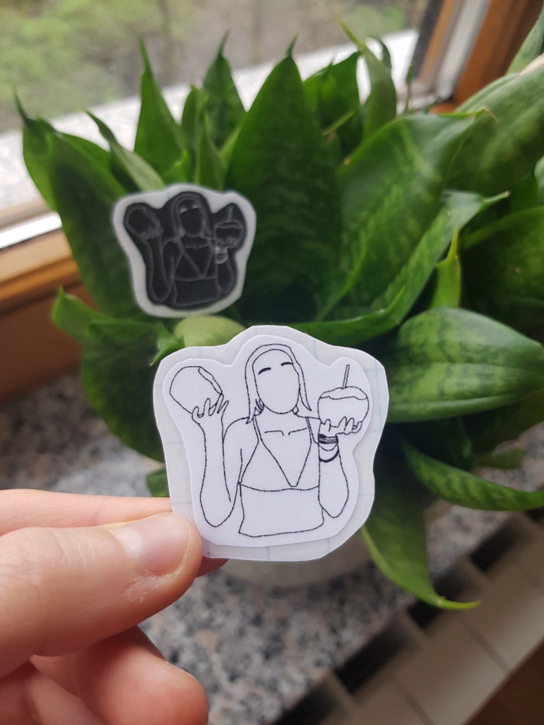 Line Art Custom Stickers | Photo-to-sticker | Custom Couple Sticker ...