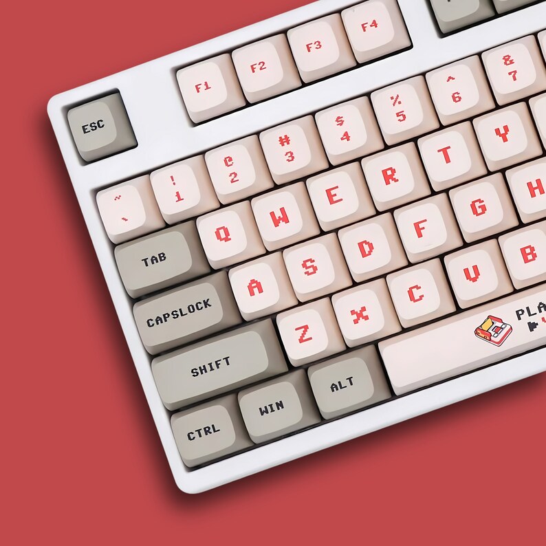 Retro Pixel Art Themed Keycaps Set 138 Keys PBT Dye-sublimated Custom ...
