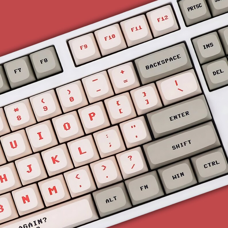 Retro Pixel Art Themed Keycaps Set 138 Keys PBT Dye-sublimated Custom ...