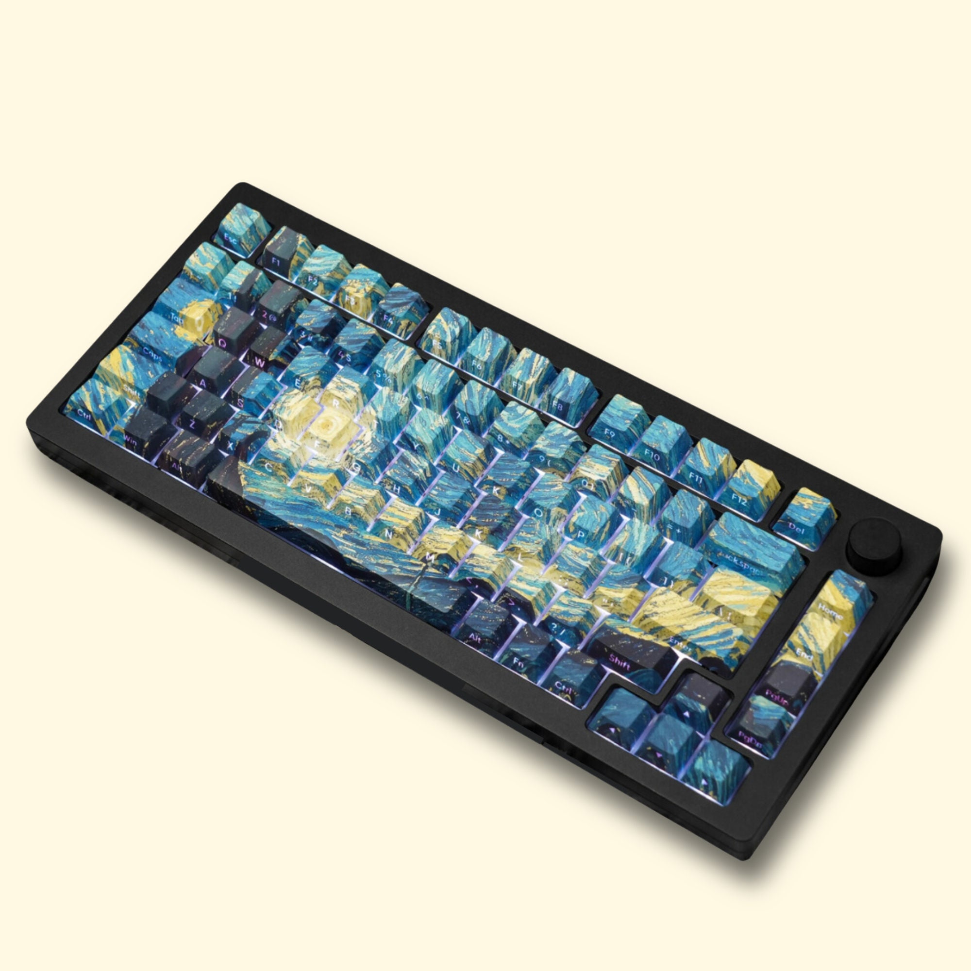 Van Gogh Starry Night Themed Keycaps Set 108 Keys PBT Dye-sublimated ...