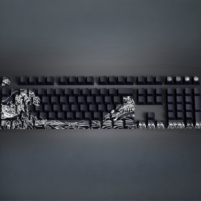 Great Wave off Kanagawa Mechanical Keyboard Keycap Set Cherry Profile ...