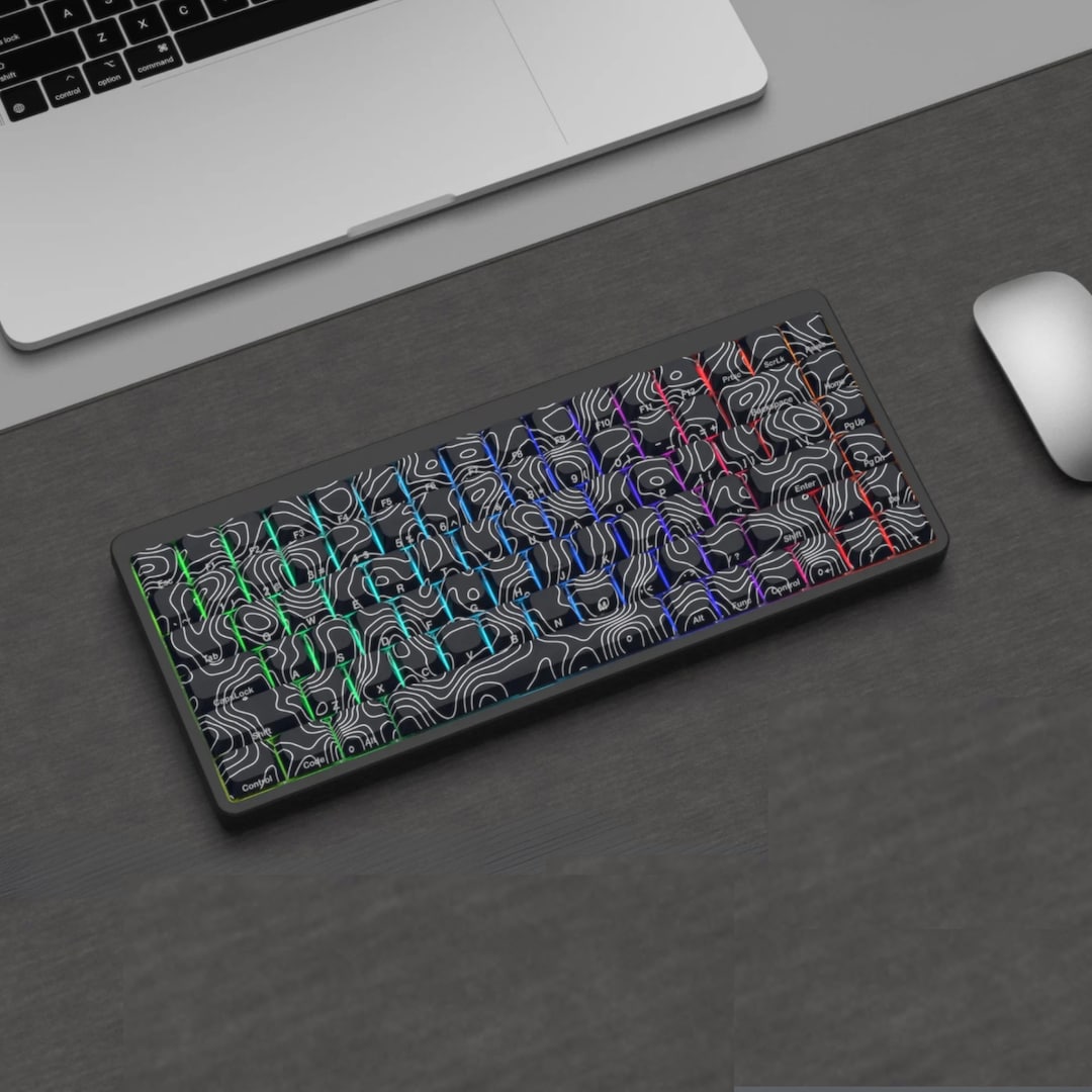 Topographic Swirl Mechanical Keyboard Keycaps Set Custom Low Profile ...