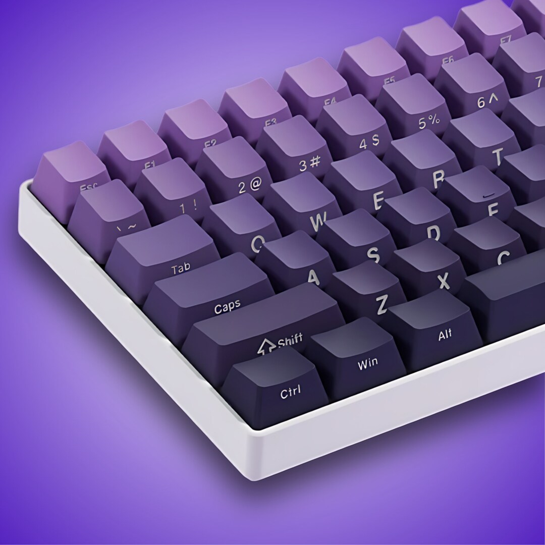 Purple Gradient Keycaps Cherry Profile Double Shot Shine Through PBT ...
