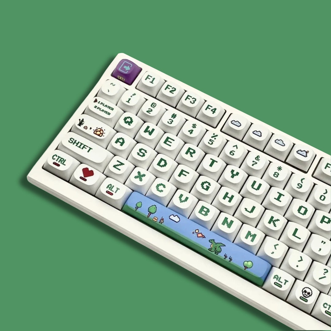 Retro Gaming Themed Keycaps Set 108 Keys PBT Dye-sublimated Compatible ...