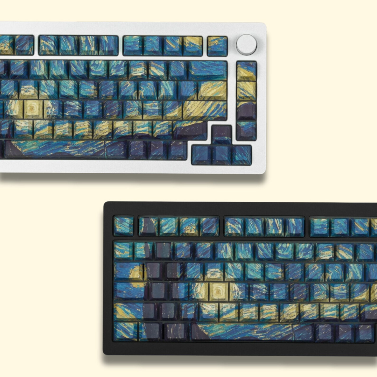 Van Gogh Starry Night Themed Keycaps Set 108 Keys PBT Dye-sublimated ...