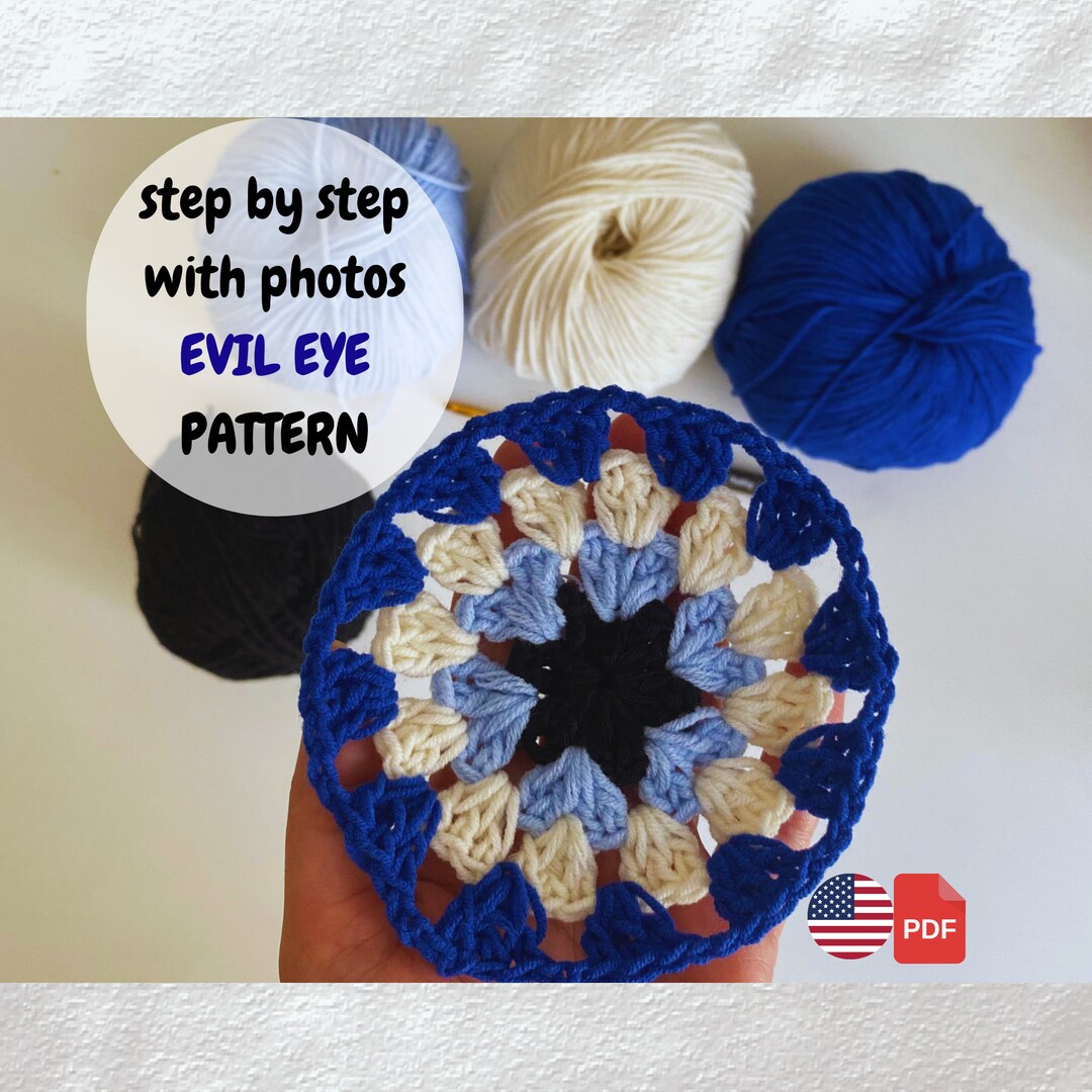 Evil Eye Crochet Pattern, Gift for Her and New Home, Granny Square ...