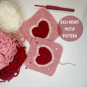 Crochet Heart Motif Pattern: Easy DIY Project (PDF) - Etsy