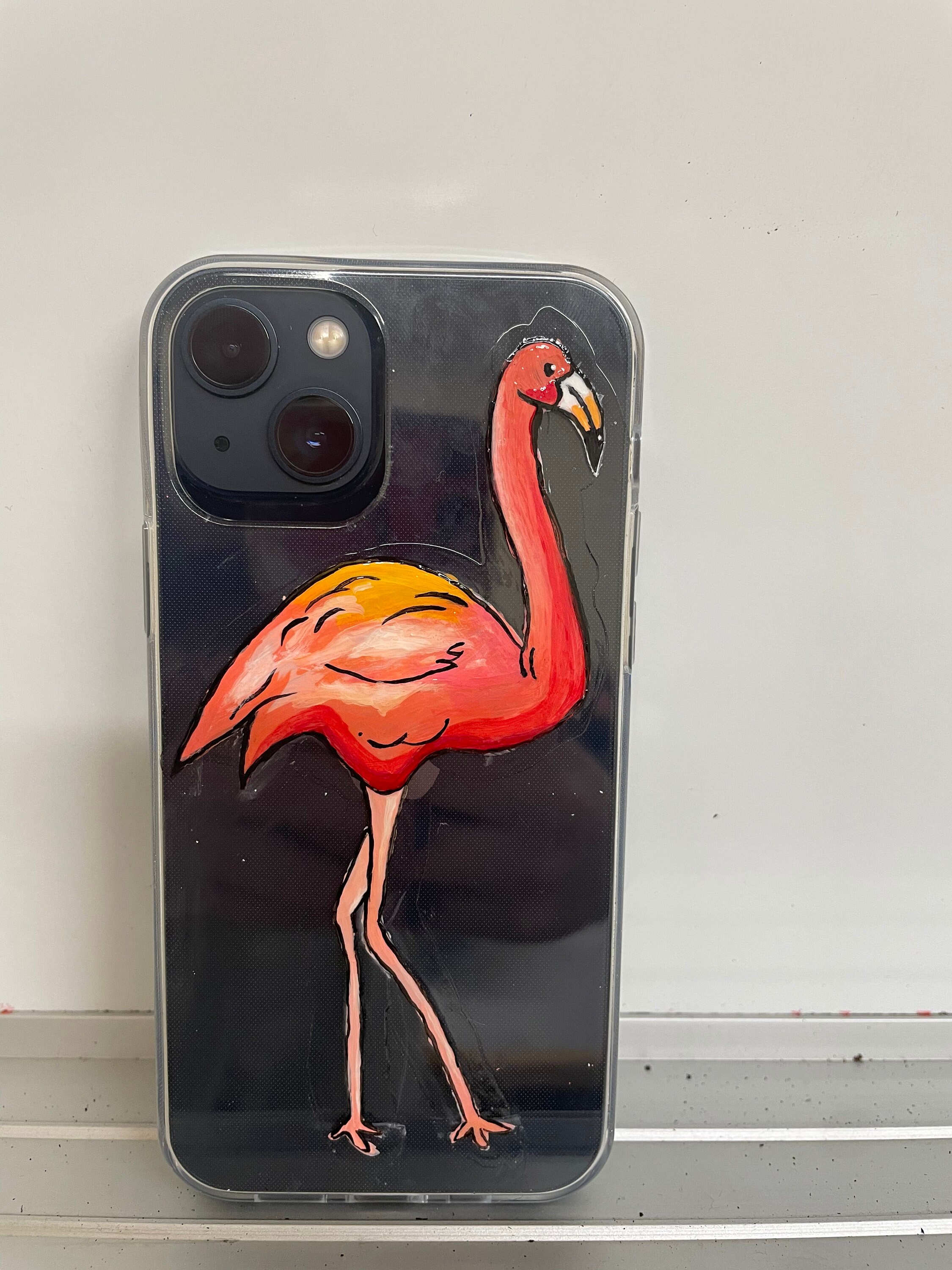 Flamingo Phone Casehand Paintediphone 12 - Etsy