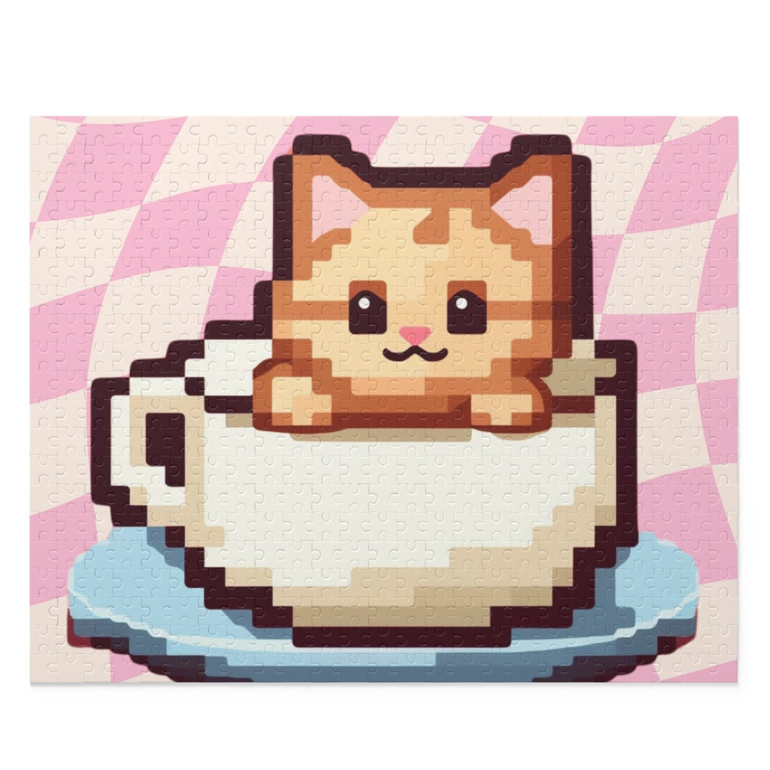 Pixel Art Cat Puzzle for Kids and Adults, Fun Challenging Puzzle and ...