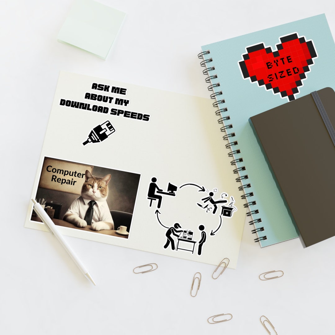 Computer Geek Stickers Pixel Art Heart Gift BYTE-SIZED - Etsy