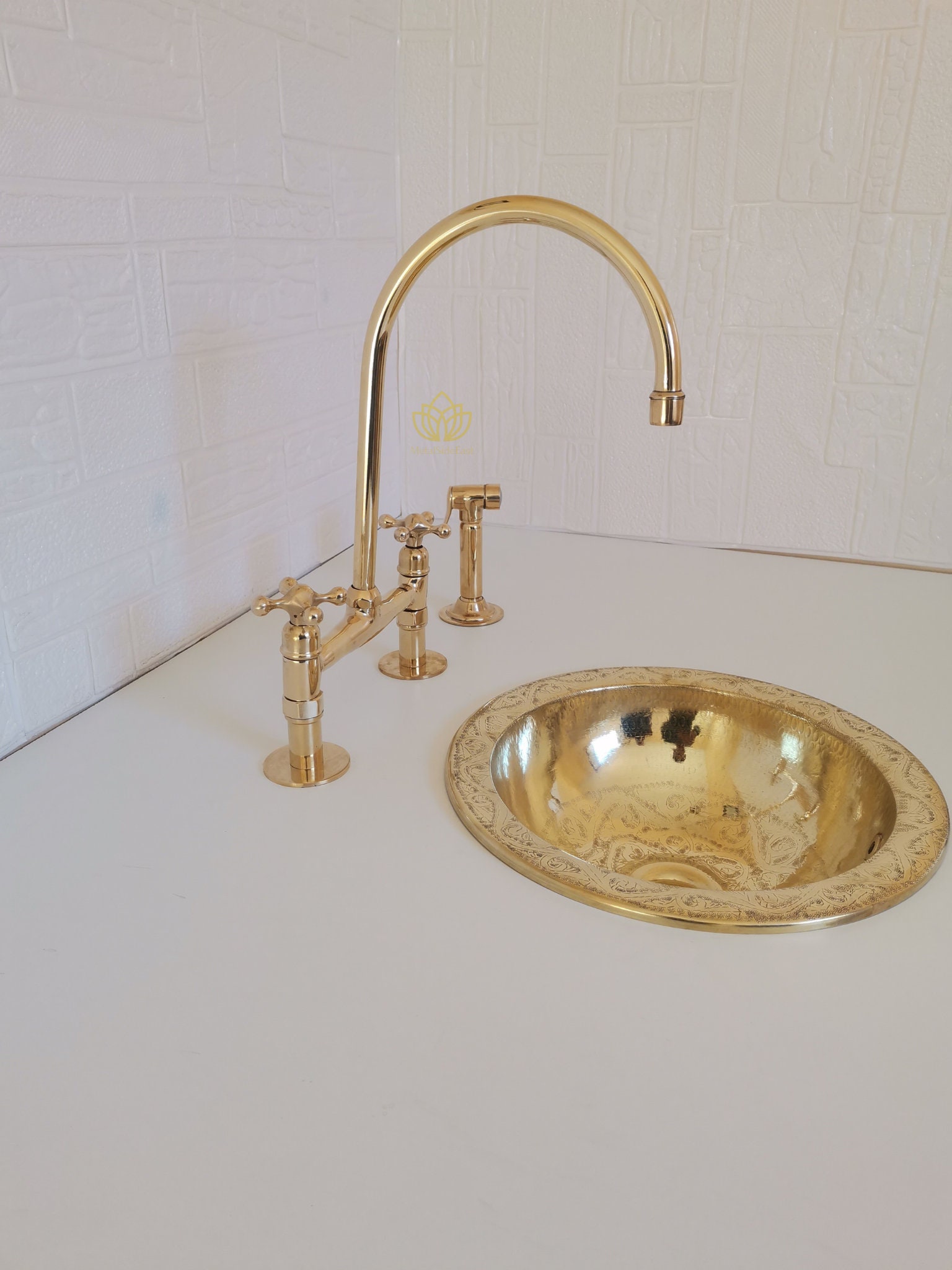 Unlacquered Solid Brass Kitchen Faucet, Kitchen Sink, Sink Faucet ...