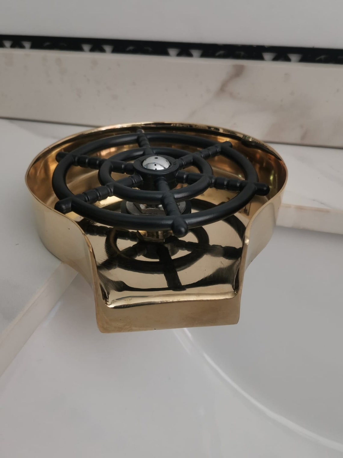 Unlacquered Brass Glass Rinser for Kitchen Sinks, Kitchen Sink ...