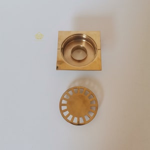 Solid Brass Floor Drain, Unlacquered Square Shower Drain - Etsy