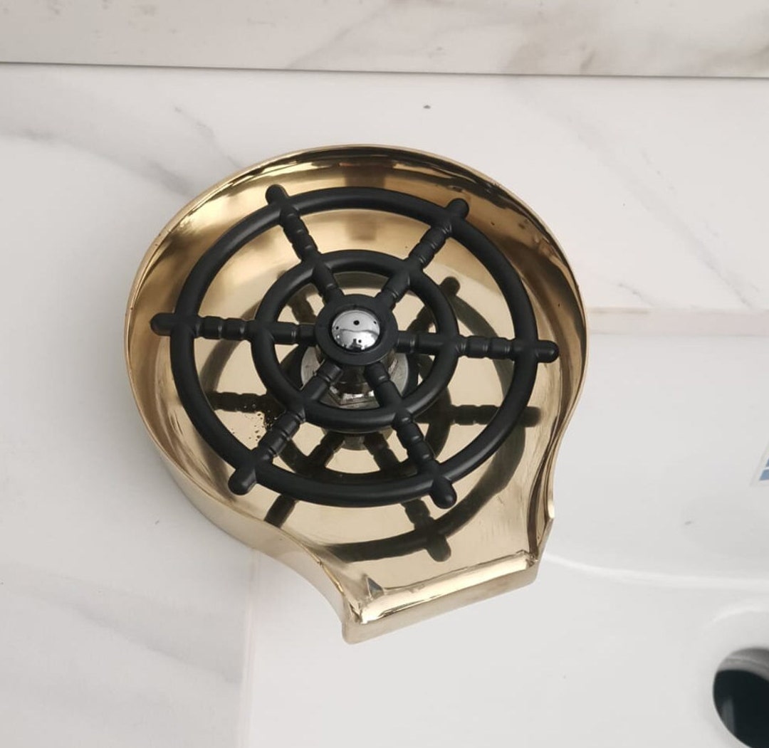 Unlacquered Brass Glass Rinser for Kitchen Sinks, Kitchen Sink ...