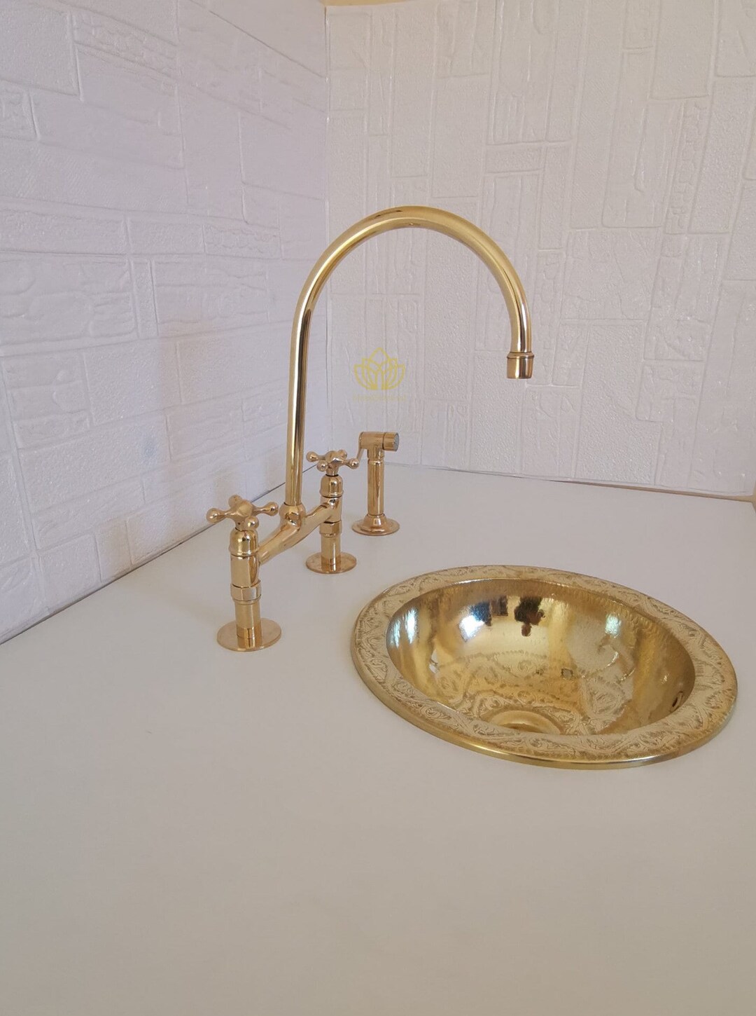 Unlacquered Solid Brass Kitchen Faucet, Kitchen Sink, Sink Faucet ...