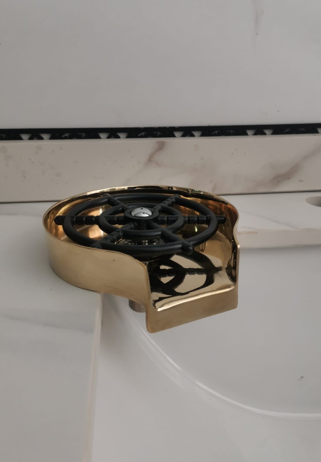 Unlacquered Brass Glass Rinser for Kitchen Sinks, Kitchen Sink ...