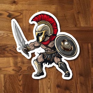Spartan Warrior Vinyl Sticker, Fun Laptop Sticker, Cool Water Bottle ...